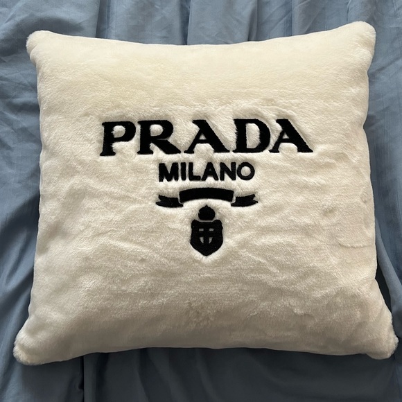 Prada | Bedding | Prada Ivory Pillow With Black Lettering | Poshmark
